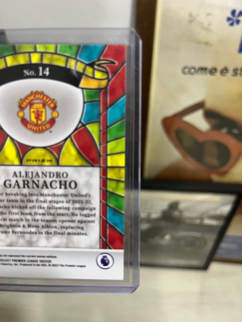2022-23 Select stained glass Alejandro Garnacho RC, Hobbies & Toys ...