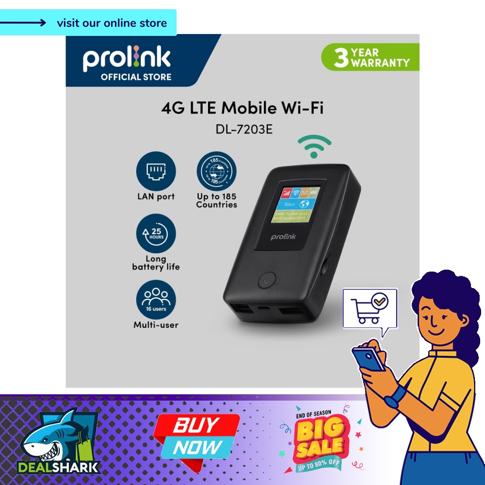 [25 hours long battery] Prolink DL-7203E LTE Mobile Wi-Fi (Travel 4G ...