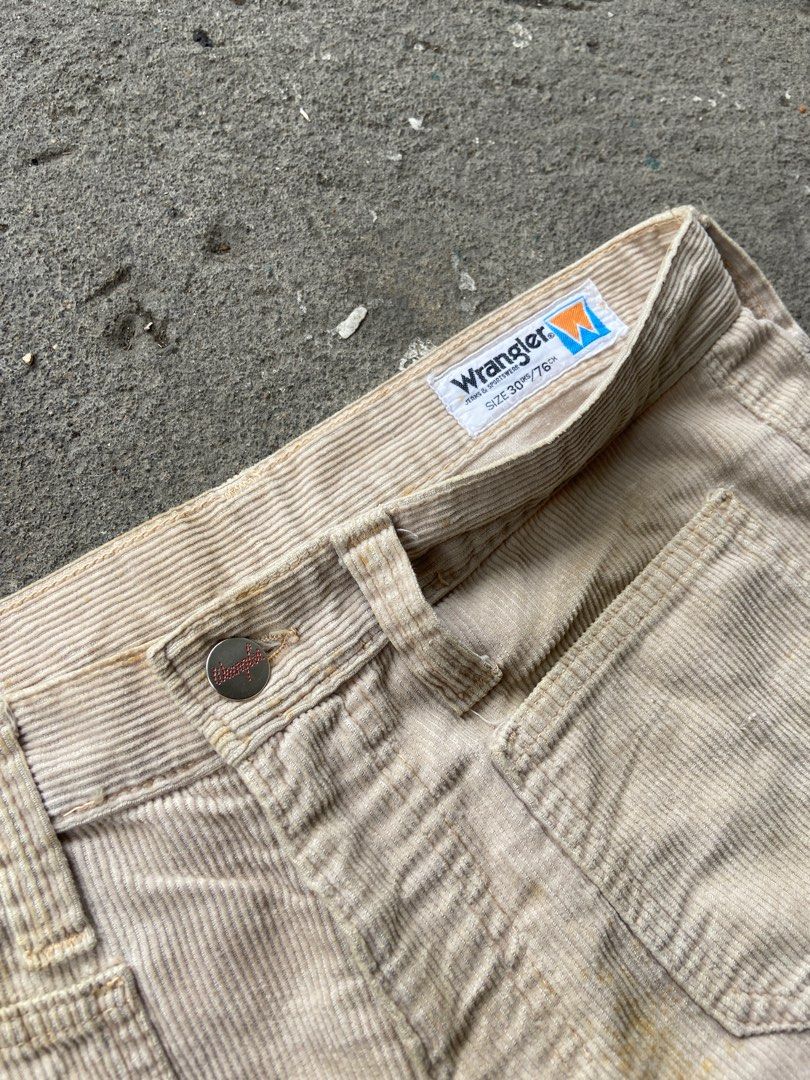 70s/80s wrangler cords, Men's Fashion, Bottoms, Trousers on Carousell
