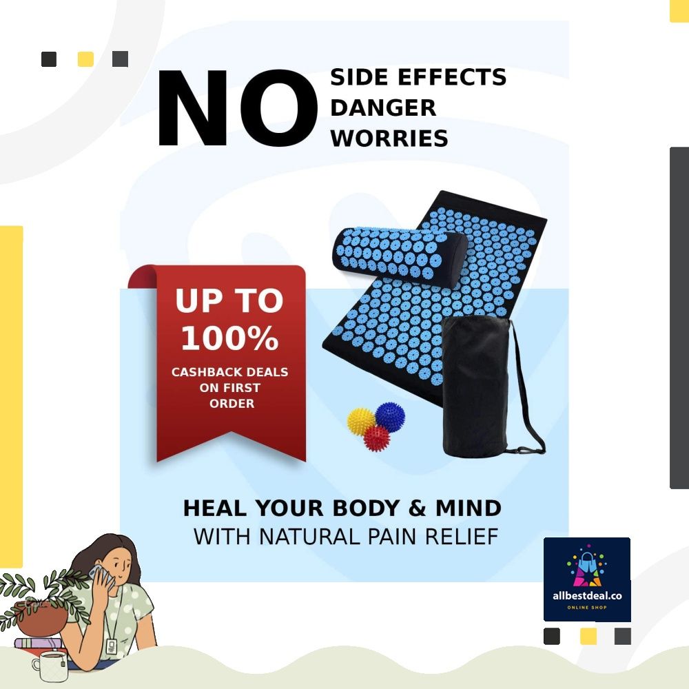 Acupressure Mat and Pillow Set for Lower Back Pain Relief & Muscle ...