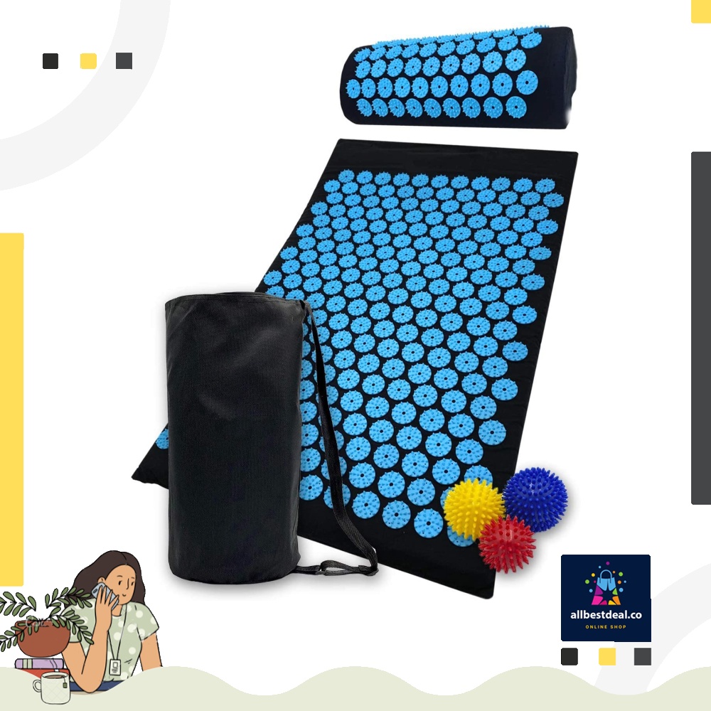 Acupressure Mat and Pillow Set for Lower Back Pain Relief & Muscle ...