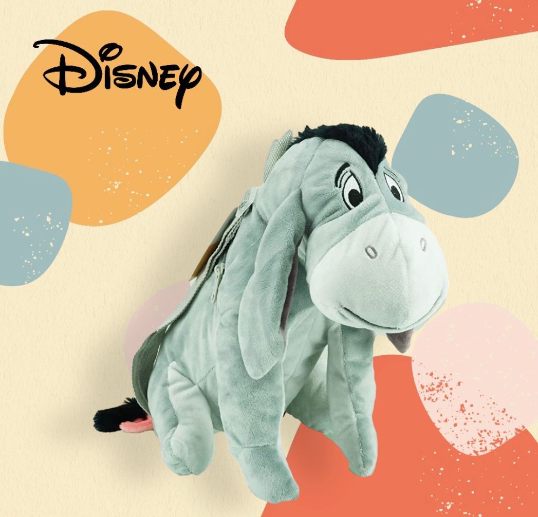 Authentic Disney Eeyore Grey Soft toy plush plushie plushy bag pack ...