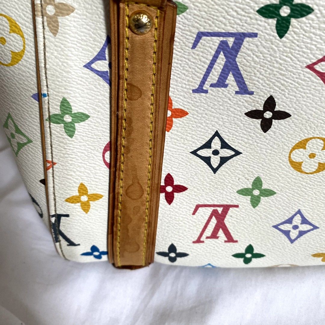 Authentic Louis Vuitton White Monogram Multicolore Canvas Priscilla Bag ...