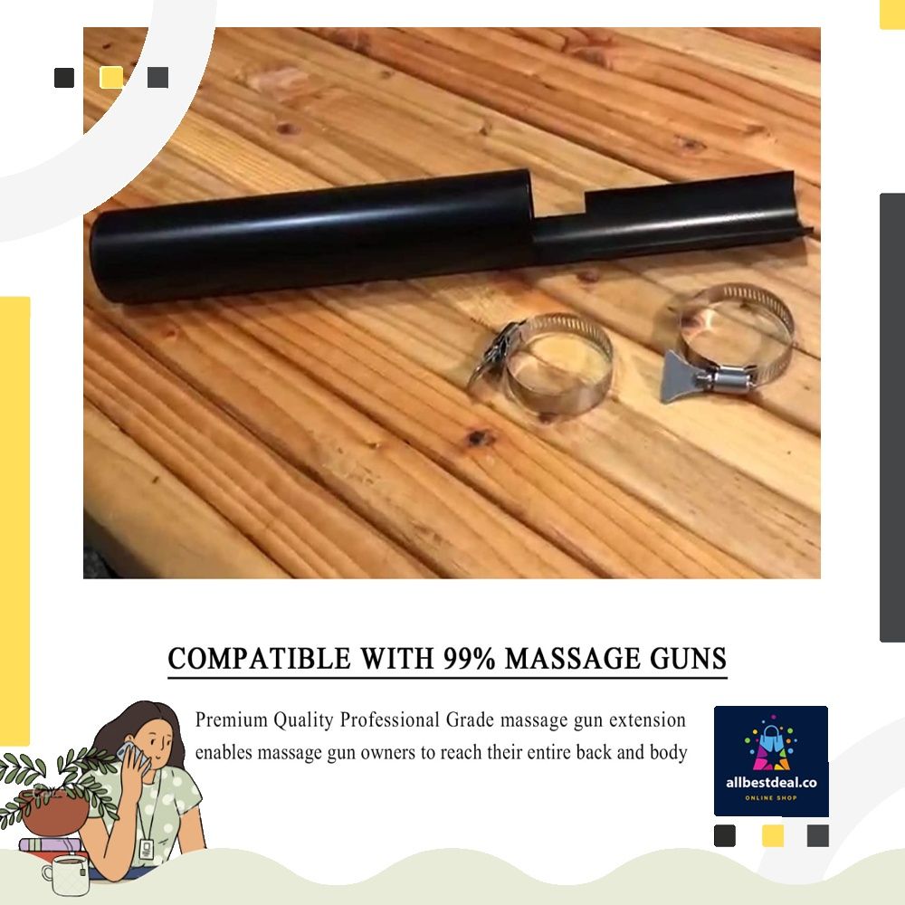 Back Massage Gun Extension Holder Handle Hand Mount Arm Rod Hilt for ...