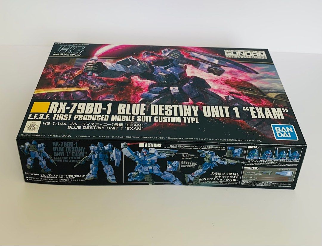 BANDAI RX-79BD-1 Blue Destiny Unit 1 “Exam” 1/144 HG 高達模型, 興趣及遊戲, 玩具 ...