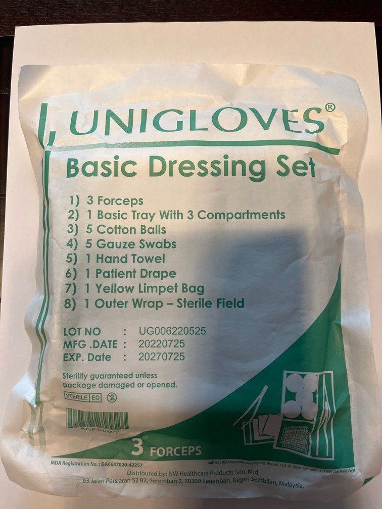 Basic Sterile Dressing Set, Health & Nutrition, Medical Supplies ...