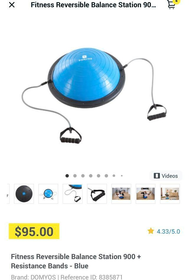 Bosu ball fitness reversible balance station, Sports Equipment ...