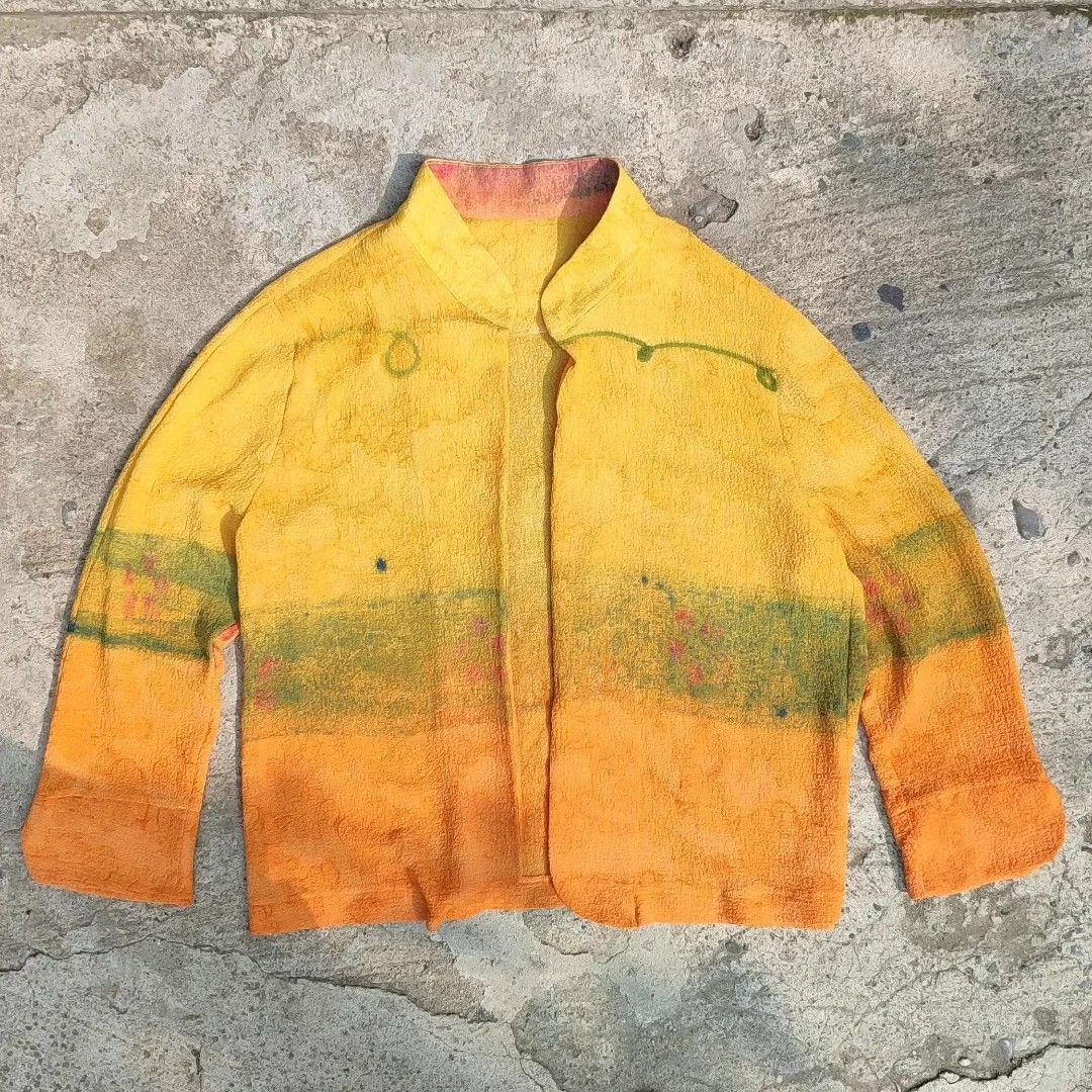 Brandless Color Splash Open Collar Textured Jacket., Women's Fashion ...