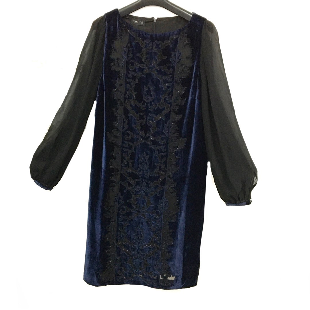 Carlisle Collection Rare Elegant Classy Intricate Velvet Midnight Blue ...