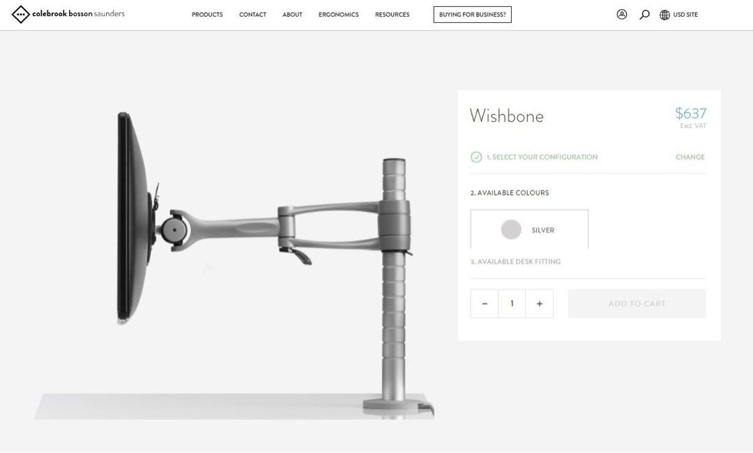Colebrook Bosson Saunders Wishbone Monitor Arm, Computers & Tech, Parts ...