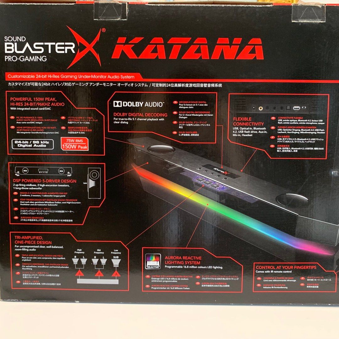 Creative Sound Blaster X Pro-Gaming Katana Speaker, Computer Speaker ...