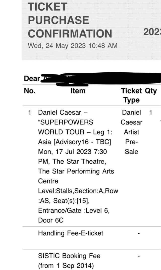 Daniel Caesar Singapore , Tickets & Vouchers, Event Tickets on Carousell