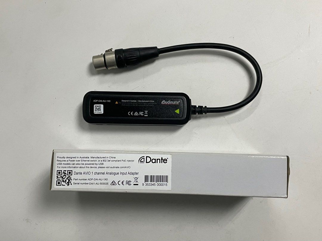 Dante AVIO 1-Channel Analog INPUT Adapter, Audio, Other Audio Equipment ...