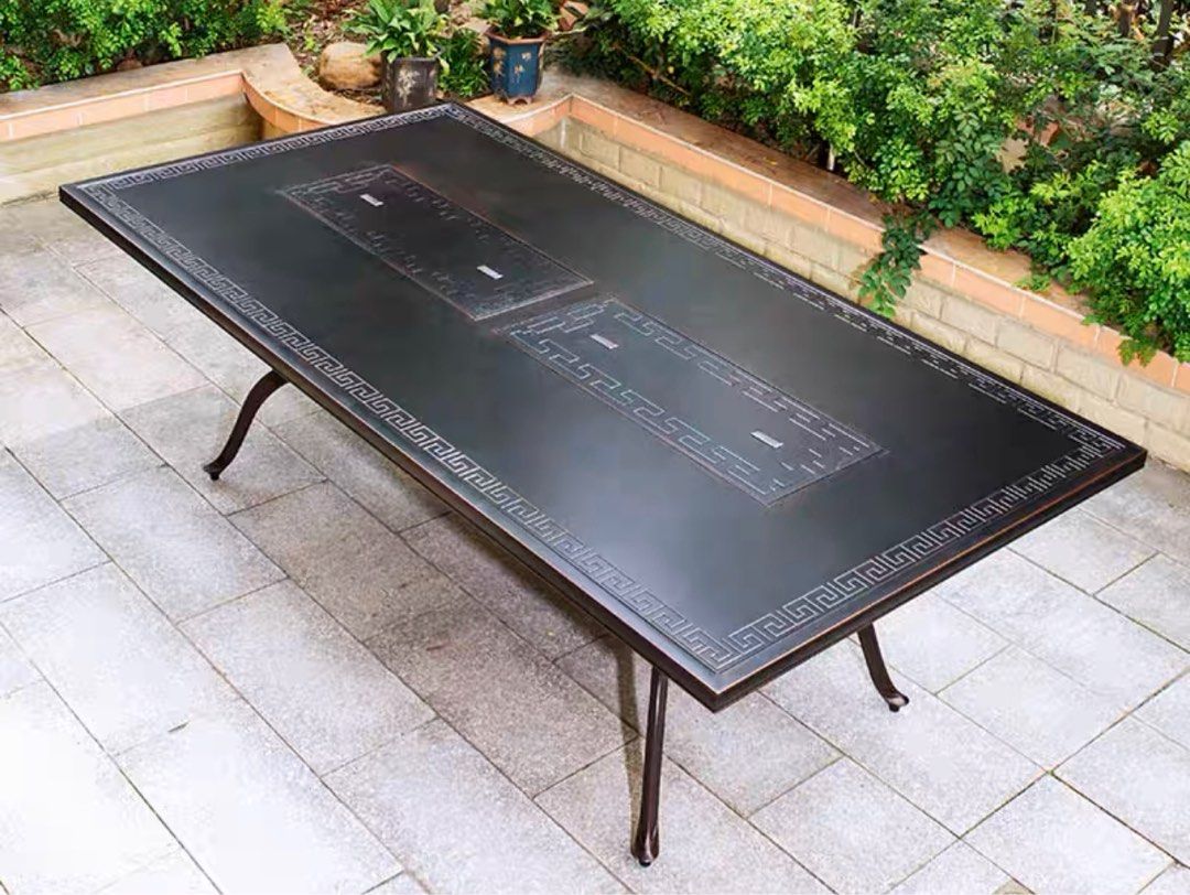 Dining Table Set BBQ barbecue hotpot table, Furniture & Home Living ...