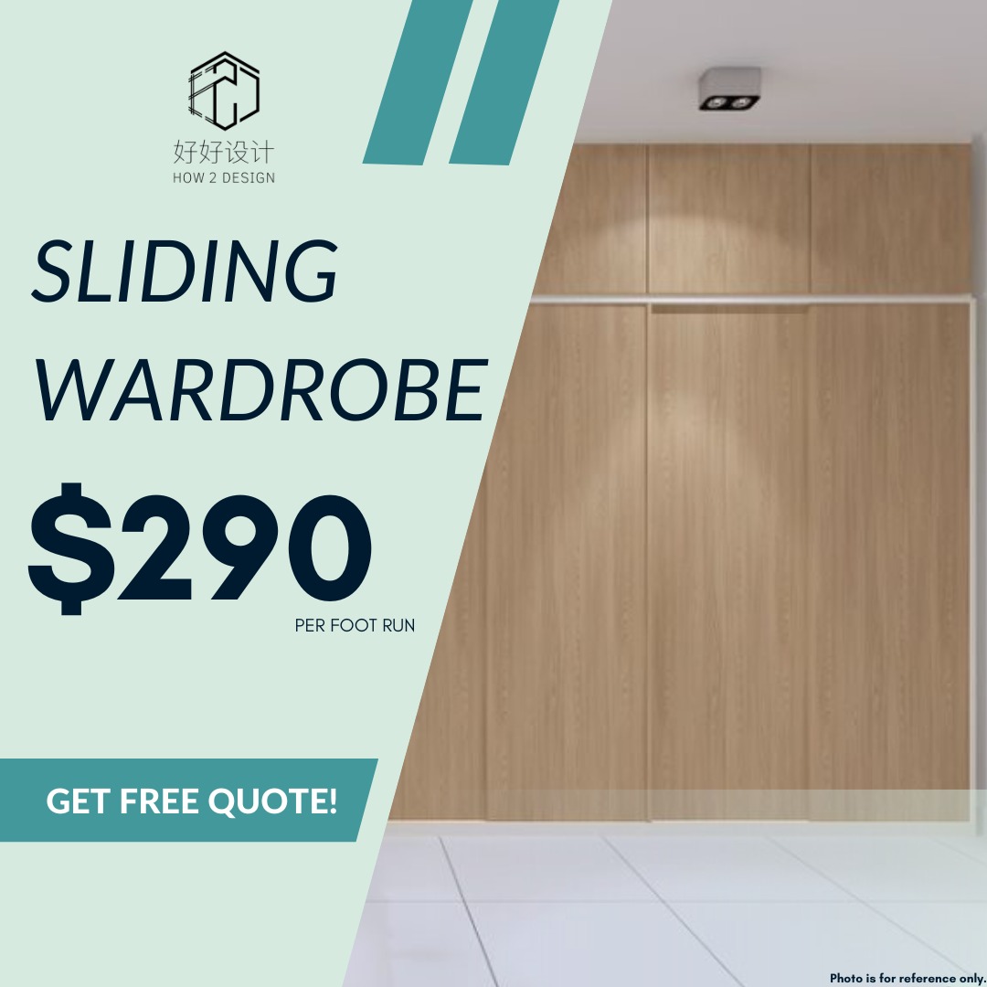 (Direct Factory Rate) Sliding Wardrobe $290/PFR, Furniture & Home ...