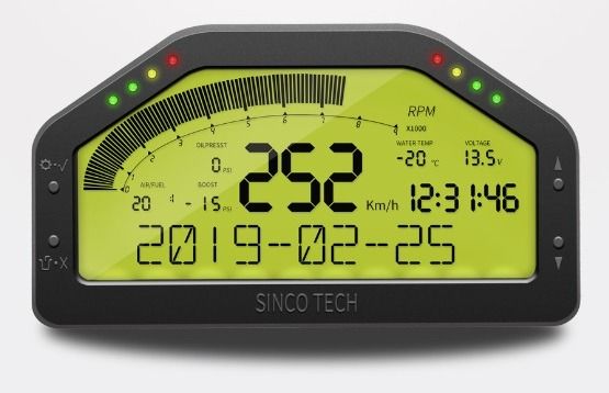 DO904 SINCO TECH Race Car Display Sensor Kit Gauge Meter LCD Screen Multi-Function Dashboard ...