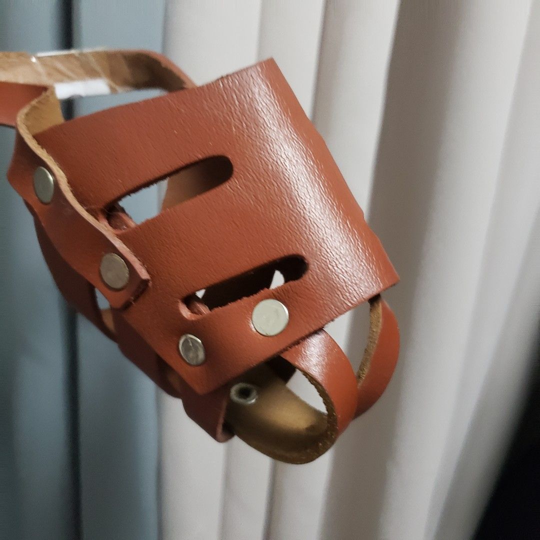 Dog Leather Muzzle Busal on Carousell