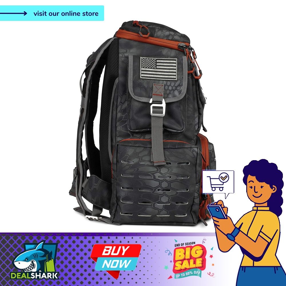 EGO Kryptek Tackle Box, Fishing Backpack with 4 Accessory Trays, Water ...