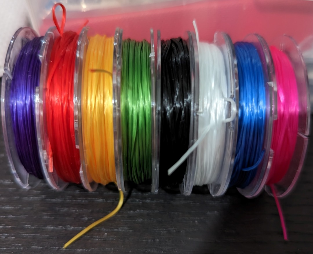 Elastic string for beading (Flat) - 8 colours, Hobbies & Toys ...