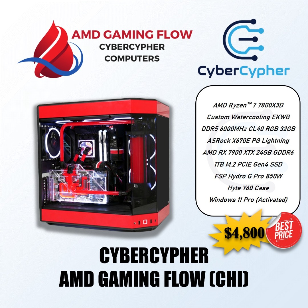 Gaming Desktop - AMD Gaming Flow (Chi) [AMD Ryzen 7 7800X3D, RX 7900 ...