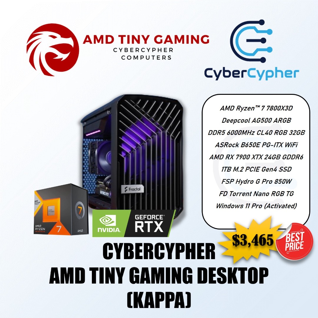 Gaming Desktop - AMD Tiny Gaming (Kappa) [AMD Ryzen 7 7800X3D, RX 7900 ...