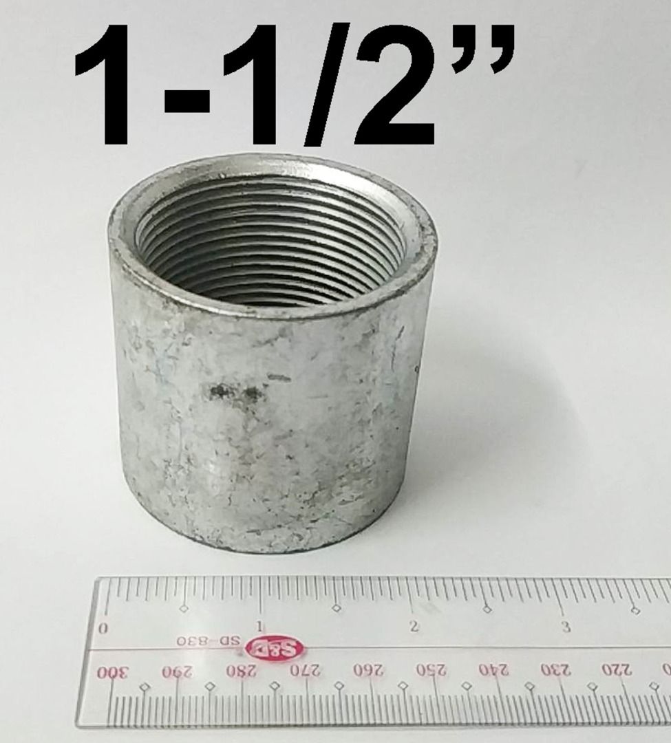 GI FRANCE COUPLING 1-1/2" SCH40 THREADED SCREW TYPE GALVANIZED IRON ...