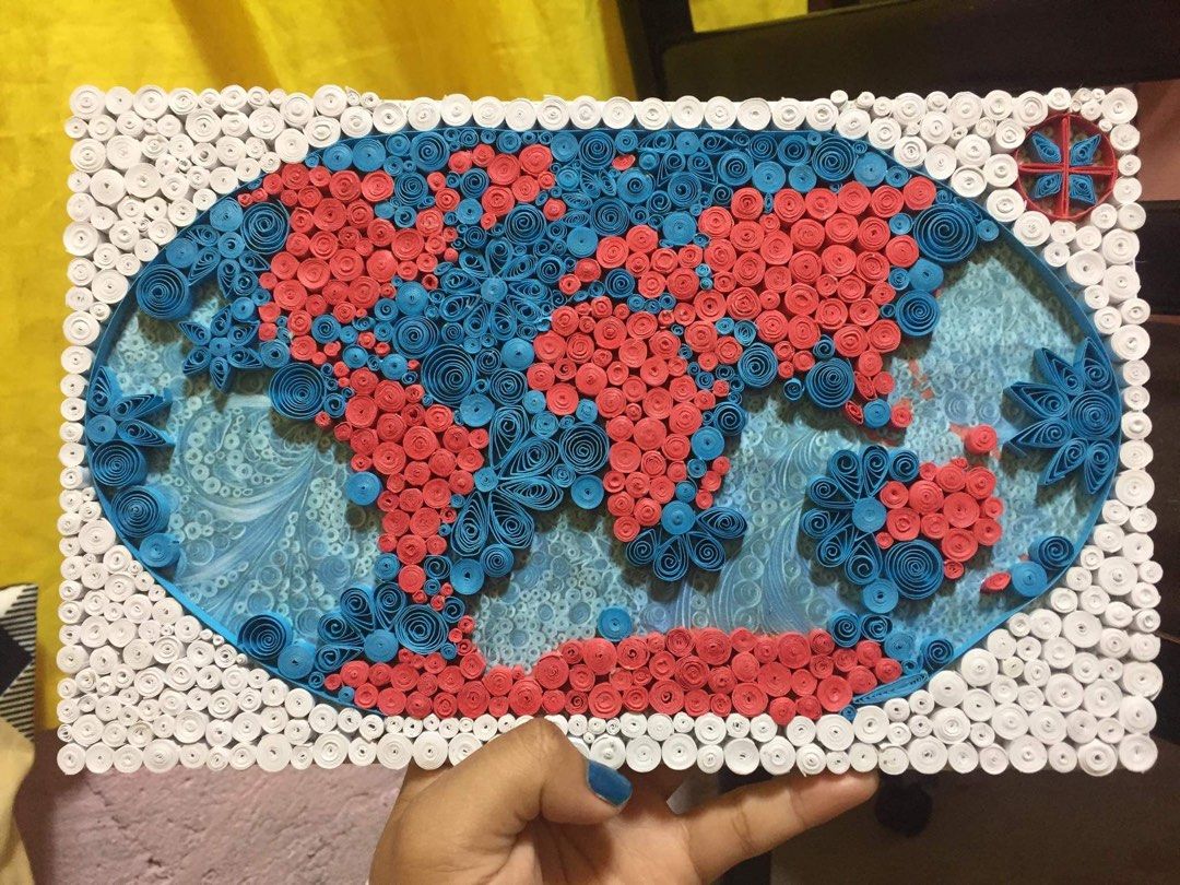 Handmade map of the world, Hobbies & Toys, Stationary & Craft, Handmade ...