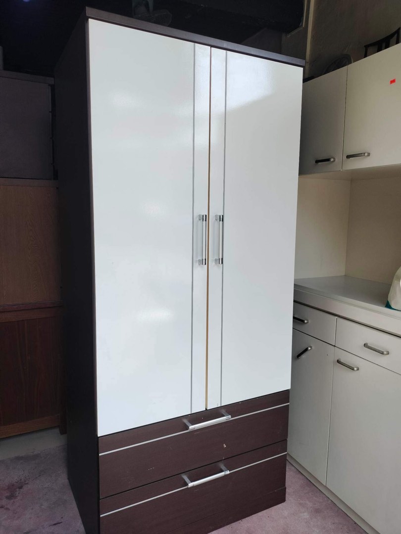 ‼️JAPAN SURPLUS 2 DOOR CLOSET SOLID WOOD IN GOOD CONDITION‼️ on Carousell