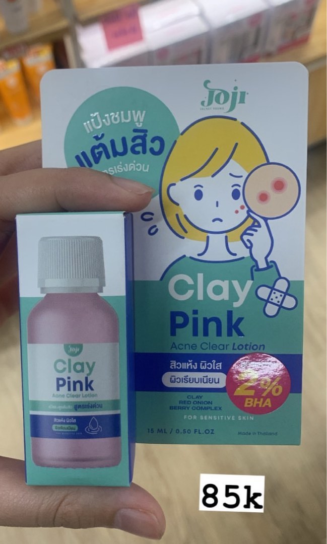 Joji Clay Pink Acne Clear Lotion, Kesehatan & Kecantikan, Kulit, Sabun ...