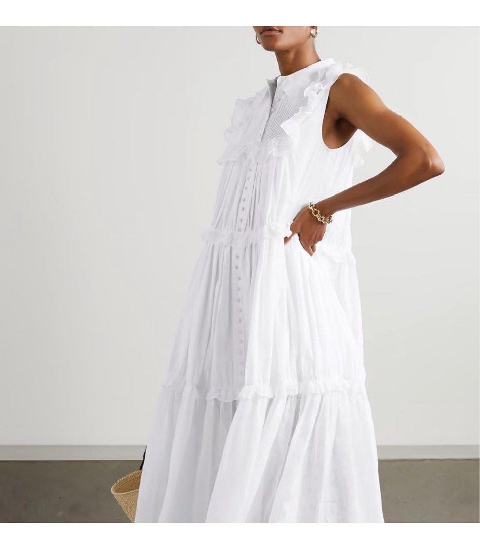 Joslin white rami midi dress, Women's Fashion, Dresses & Sets, Dresses ...