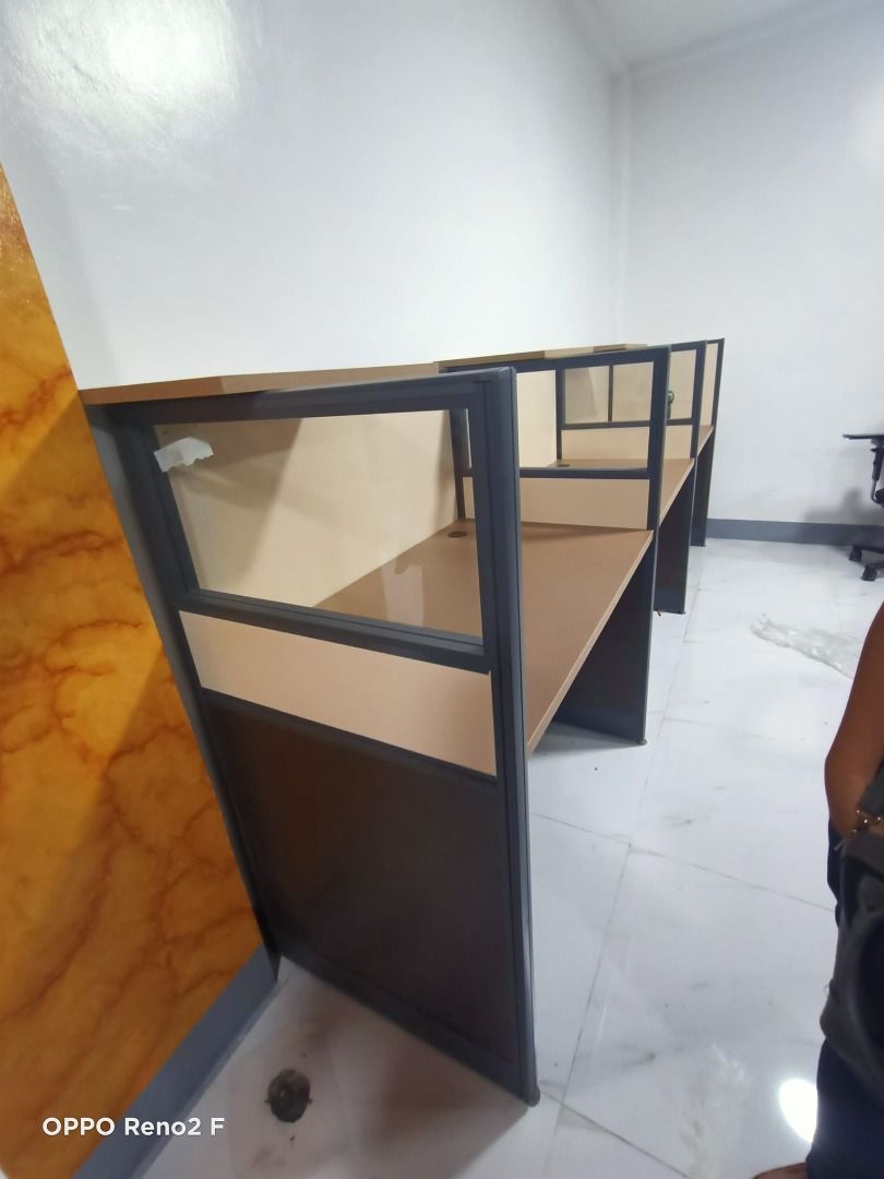 LAMINATED OFFICE MODULAR PARTITION WITH GLASS / OFFICE FURNITURE ...