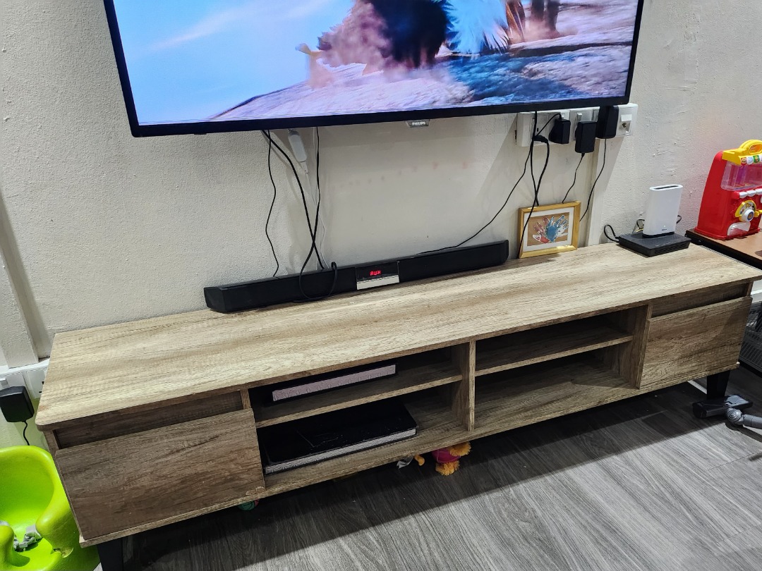 Laminated TV console cabinet, Furniture & Home Living, Furniture, TV ...