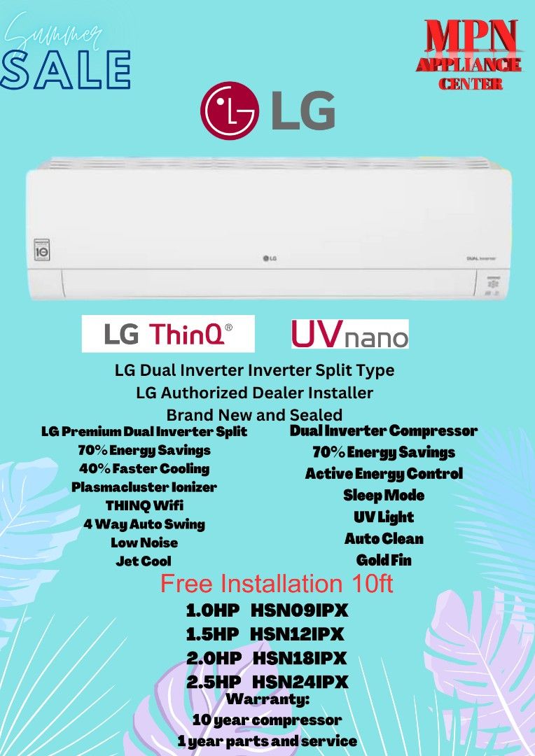 Lg Dual Inverter Split Type Air Conditioner Tv And Home Appliances Air
