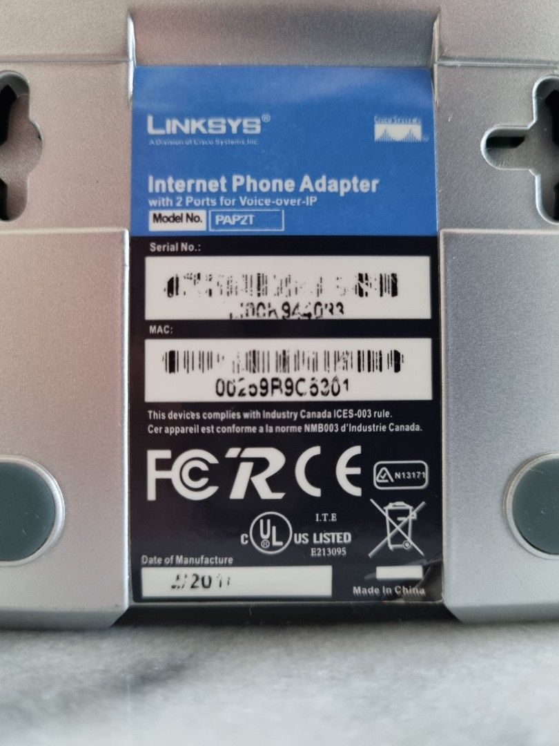 LINKSYS PAP2T VoIP PHONE adaptor with 2 ports, Computers & Tech, Office ...
