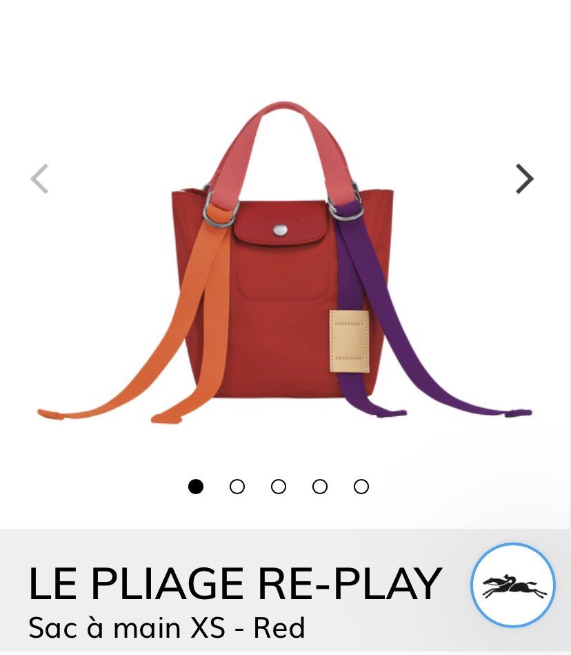 Longchamp Le Pliage Re-Play Red XS (Rare) , Barang Mewah, Tas & Dompet di Carousell