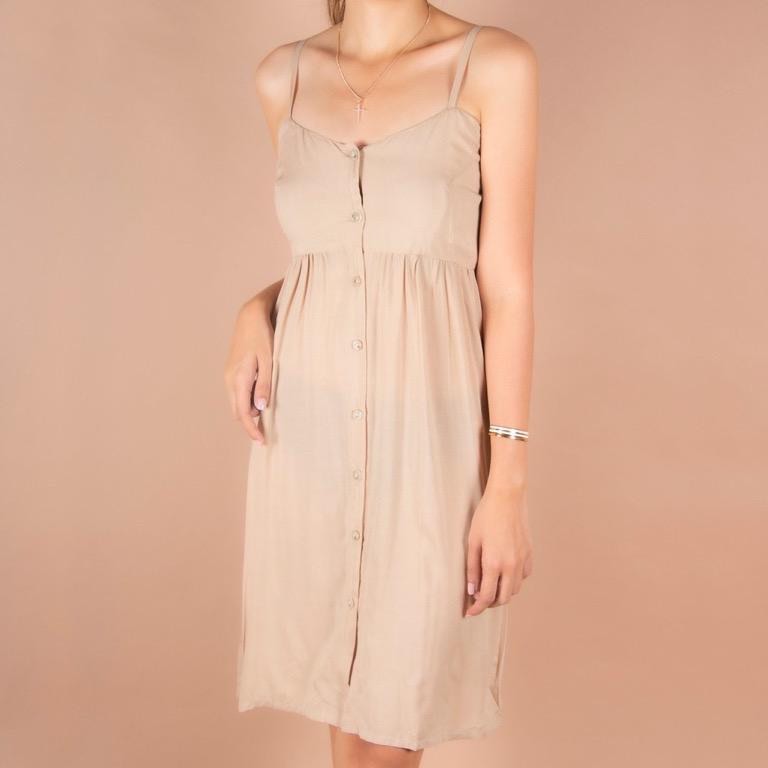 Love Jenny Lily button down dress (beige), Women's Fashion, Dresses ...