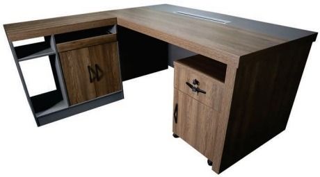 L-shape Executive table with side Cabinet - office partition, Furniture ...