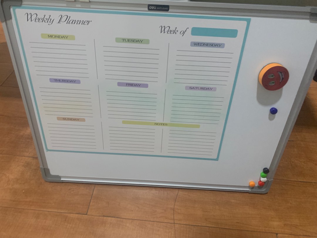 Magnetic weekly planner monday- sunday refrigerator ref magnet on Carousell