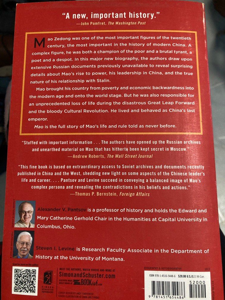 Mao - The real story. Mao Zedong book, Hobbies & Toys, Books ...