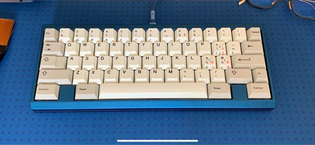 Midway 60 WKL navy blue custom mechanical keyboard, 電腦＆科技, 電腦周邊及配件, 電腦 ...