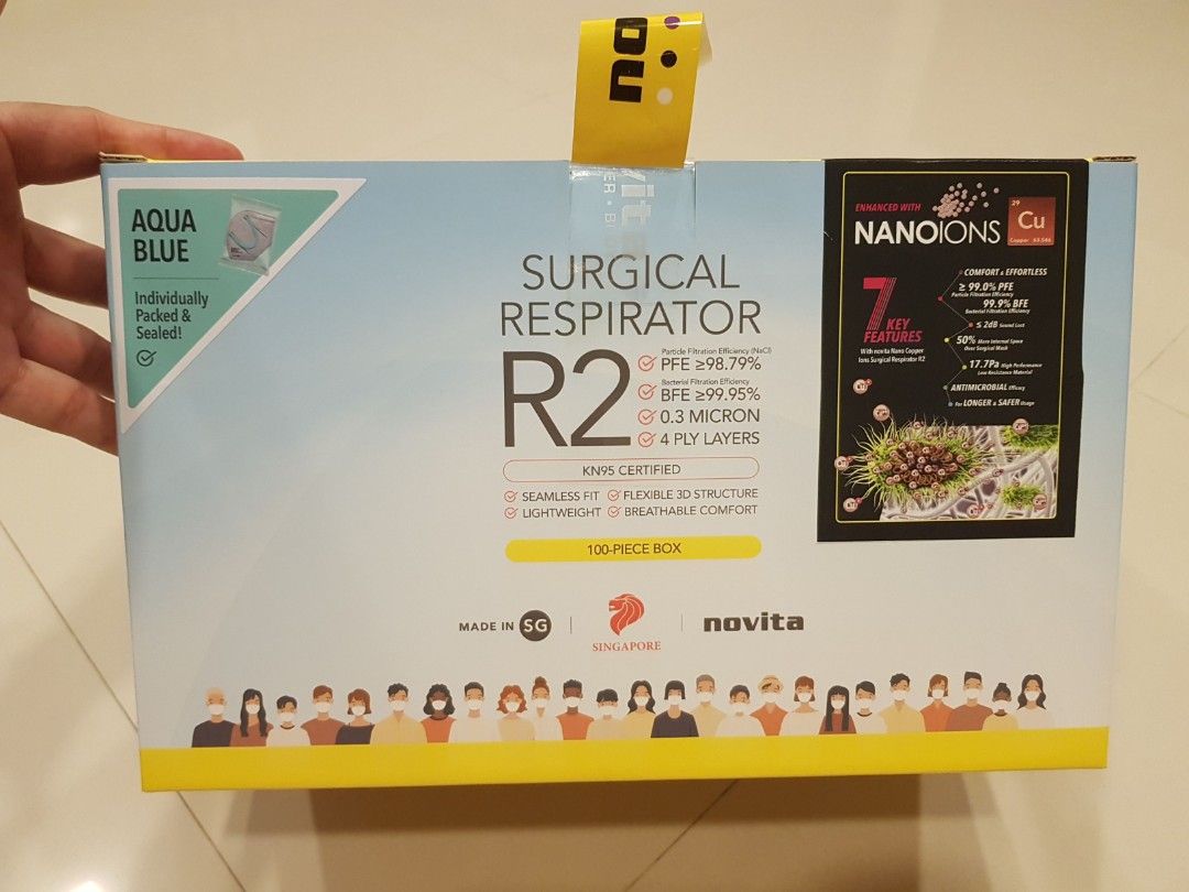 Novita surgical respirator R2, Health & Nutrition, Face Masks & Face ...