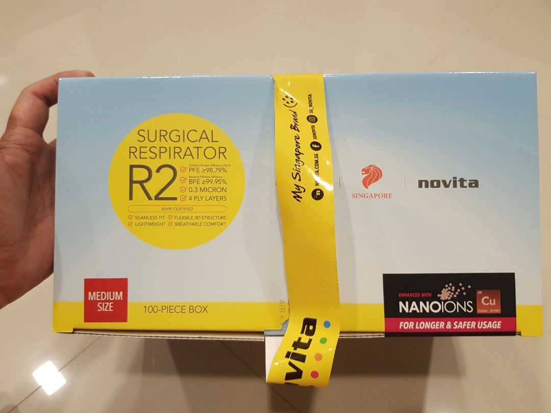 Novita surgical respirator R2, Health & Nutrition, Face Masks & Face ...