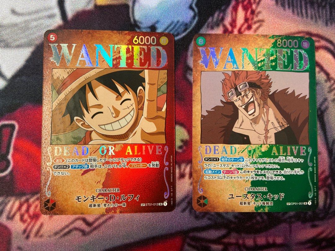 One Piece TCG Cards: OP-03 Wanted Luffy Doflamingo Kid Kaido Alternate ...