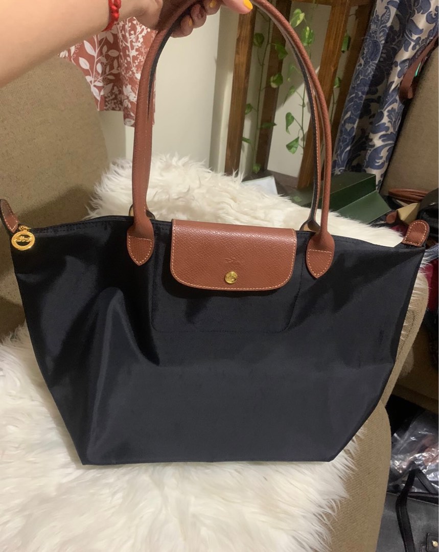 Original longchamp large long handle in black, Luxury, Bags & Wallets ...