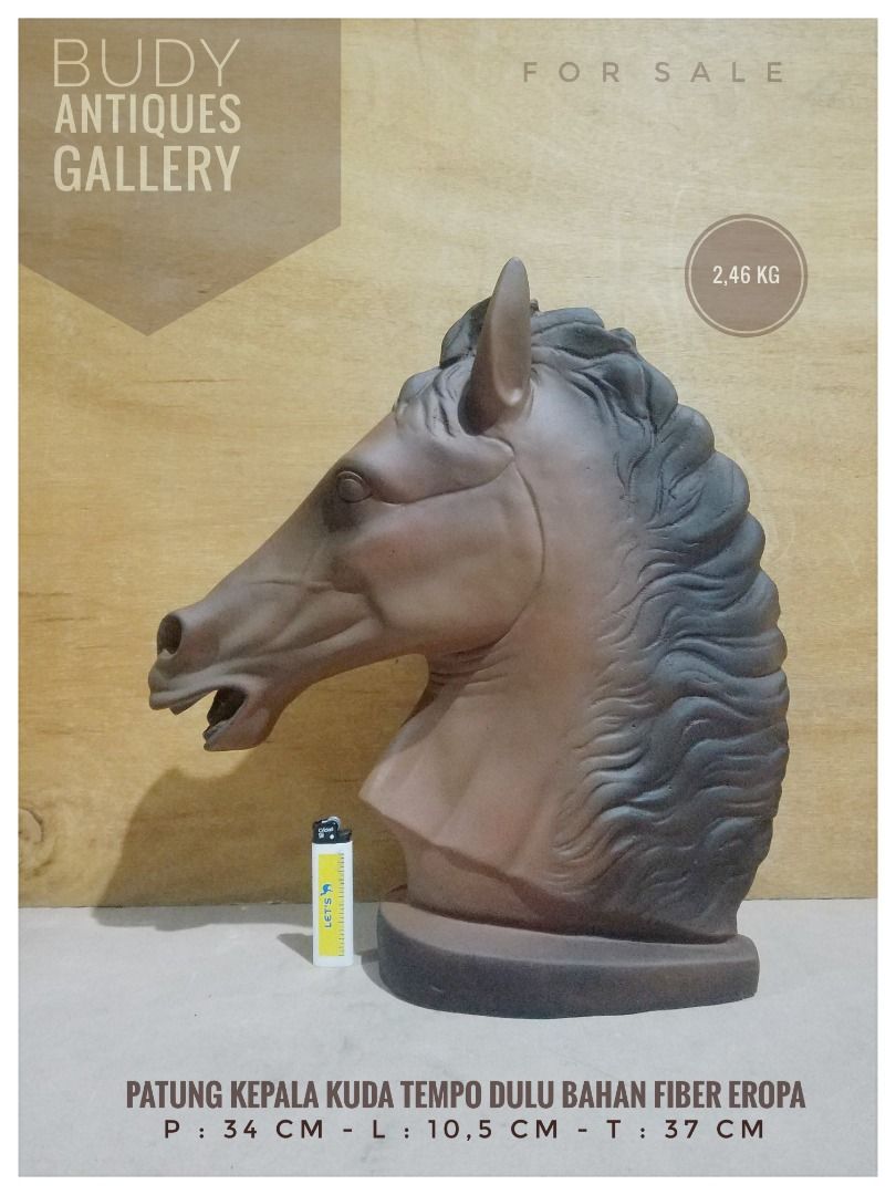 Patung Kepala Kuda Eropa Tempo Dulu Bahan Fiber, Perabotan Rumah di ...