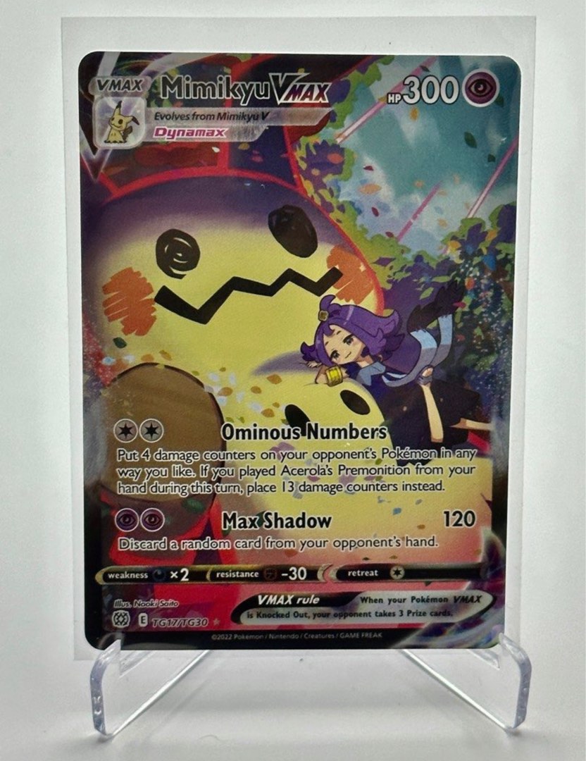Pokemon TCG Mimikyu VMAX, Hobbies & Toys, Toys & Games on Carousell