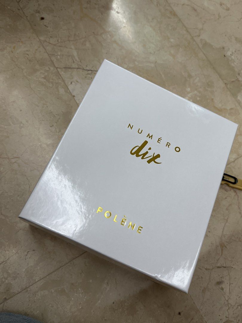 Polene Numero Dix in Textured Black Calfskin, Women's Fashion, Bags ...