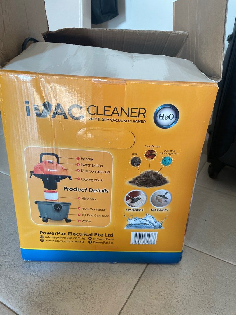 PowerPac clean and dry vacuum cleaner, TV & Home Appliances, Vacuum ...