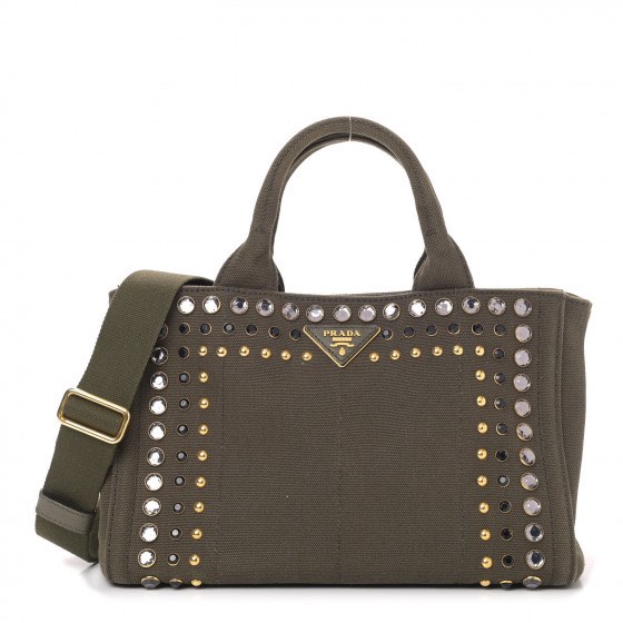 PRADA B2439O CANAPA MILITARE 牛仔布 三用袋 側揹 斜揹 手挽, 名牌, 手袋及銀包 - Carousell