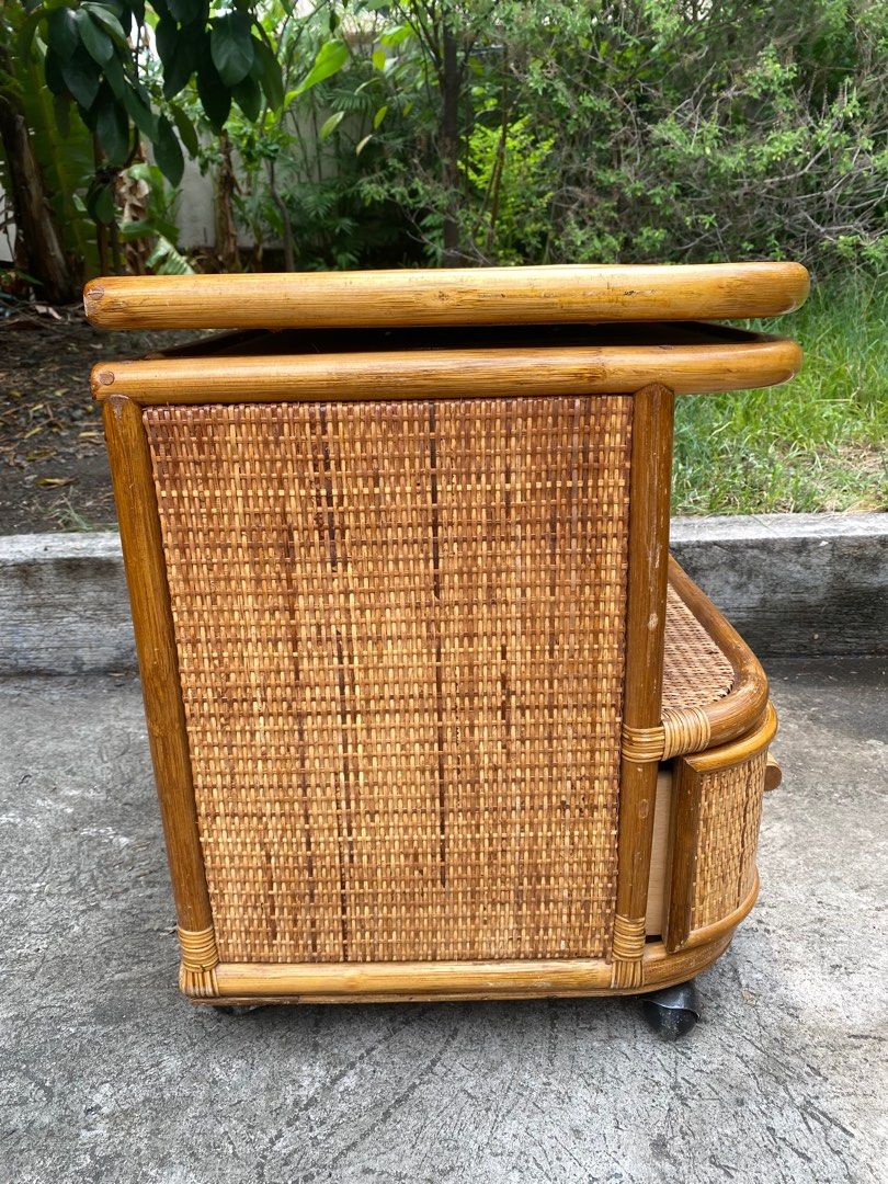 rattan tv/audio console (rotating) on Carousell